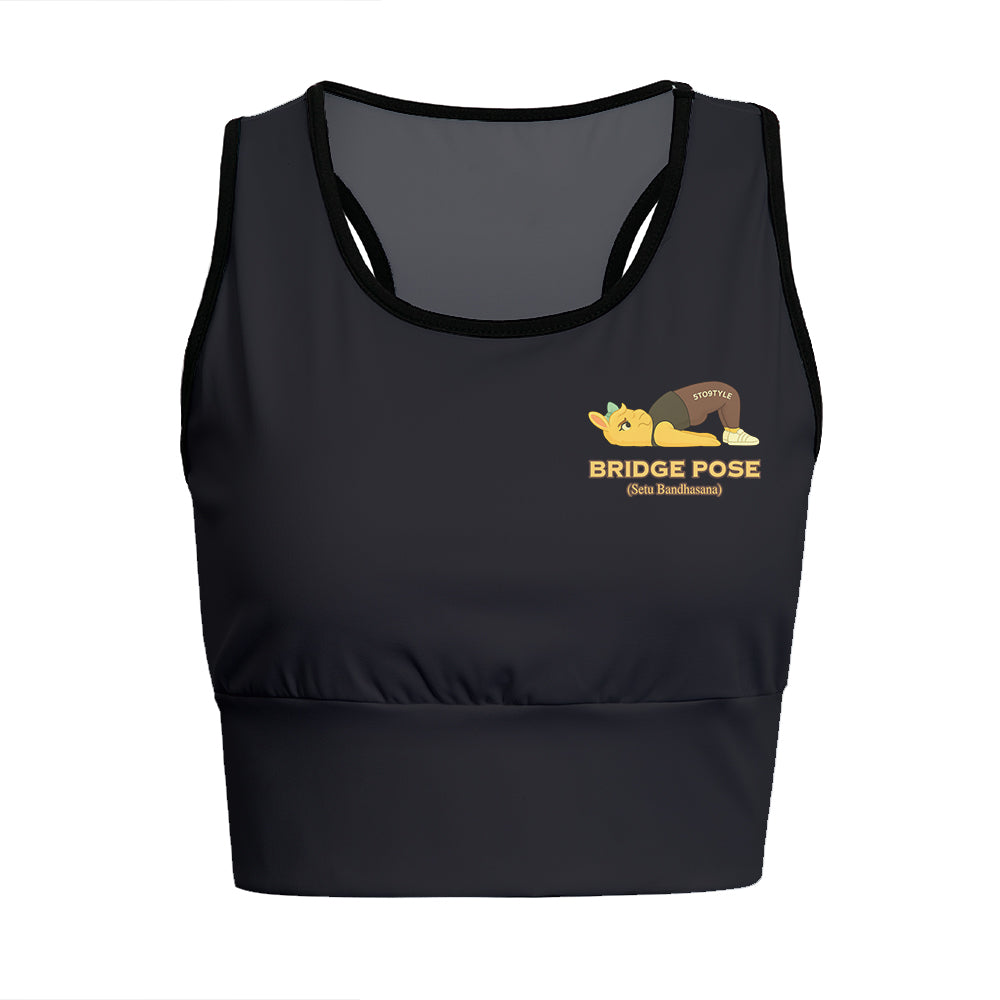 Bridge Pose (Setu Bandhasana) Chill Llama Yoga Women's Sports Bra ...